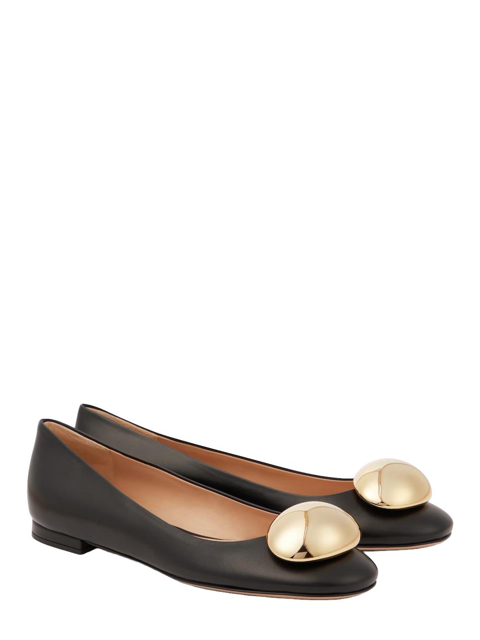 GIANVITO ROSSI Gianvito Rossi Sphera Leather Ballet Flats
