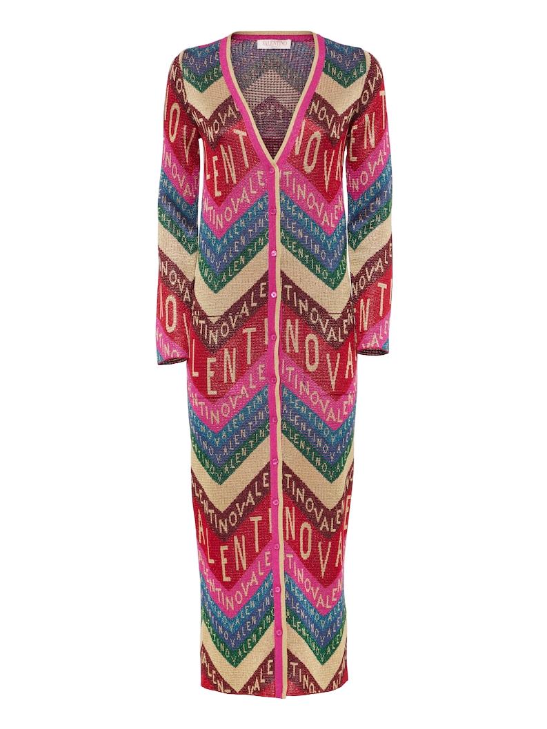 VALENTINO Valentino Logo Knitted Jacquard Midi Dress
