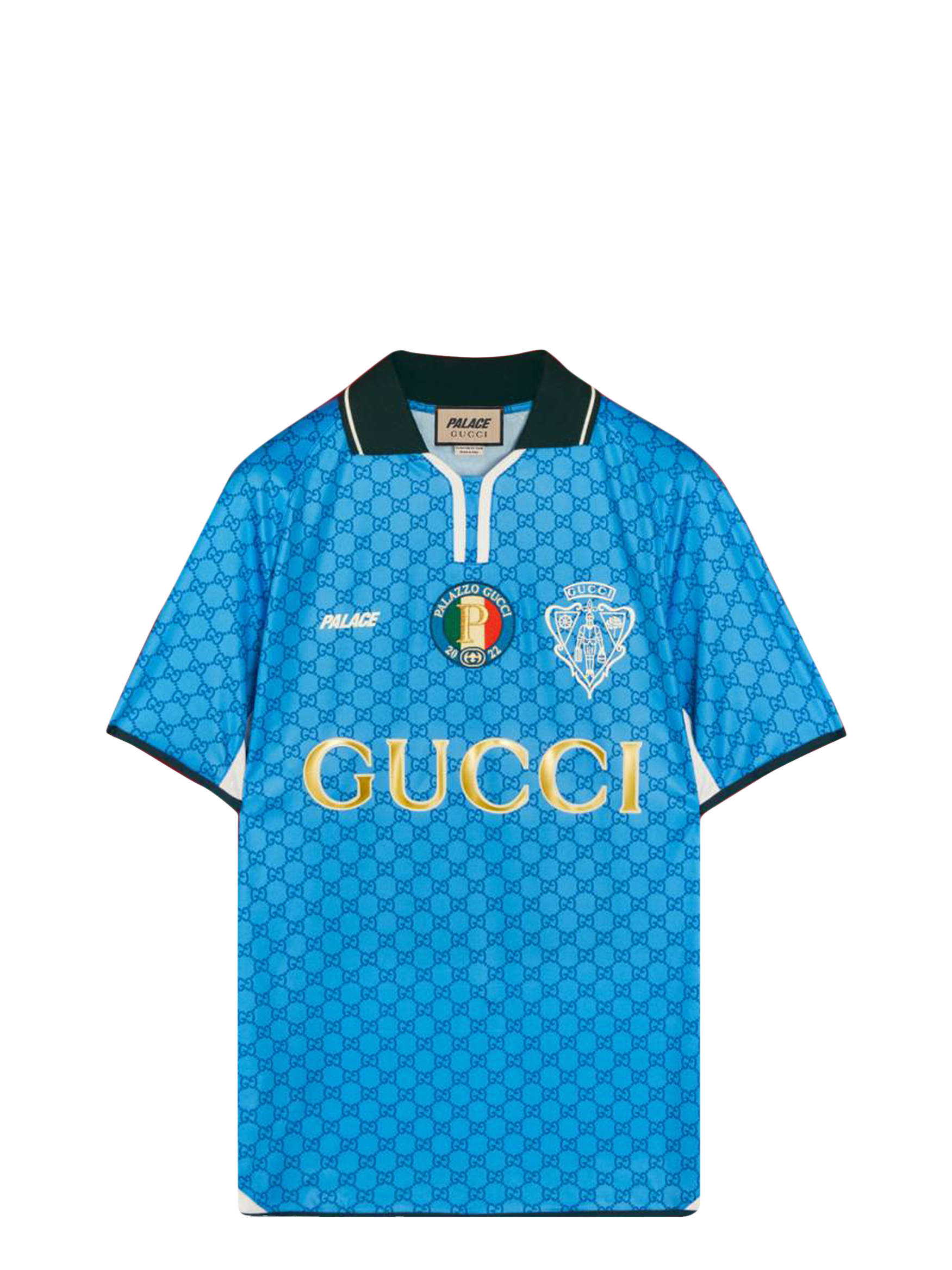 Palace X Gucci Strawberry Print Technical Jersey Football T-Shirt