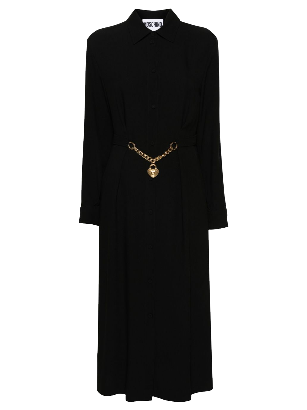 MOSCHINO Moschino heart-padlock belted shirtdress