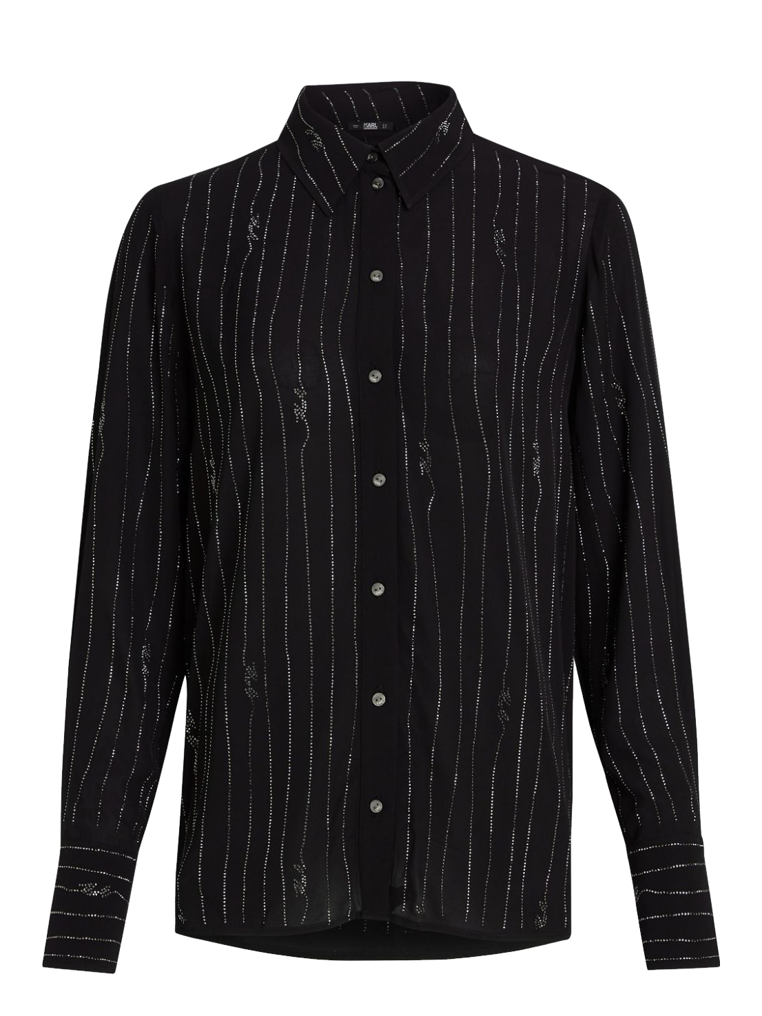 KARL LAGERFELD Karl Lagerfeld Pinstriped Rhinestone-Embellished Shirt