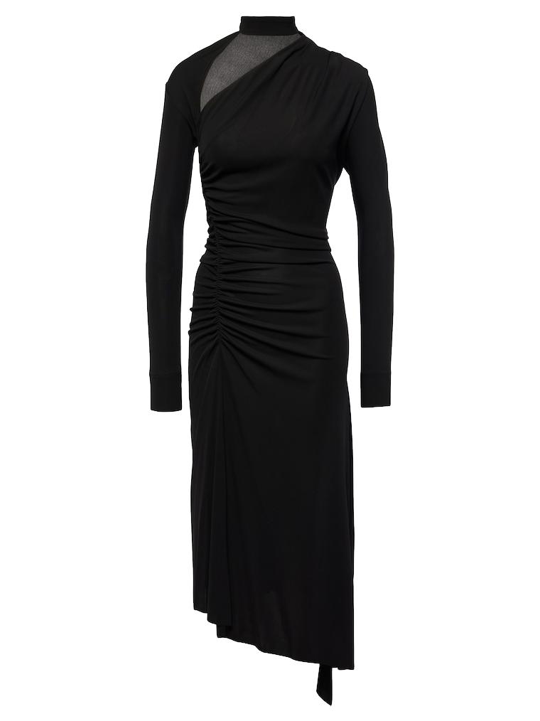 VICTORIA BECKHAM Asymmetric Ruched Midi Dress
