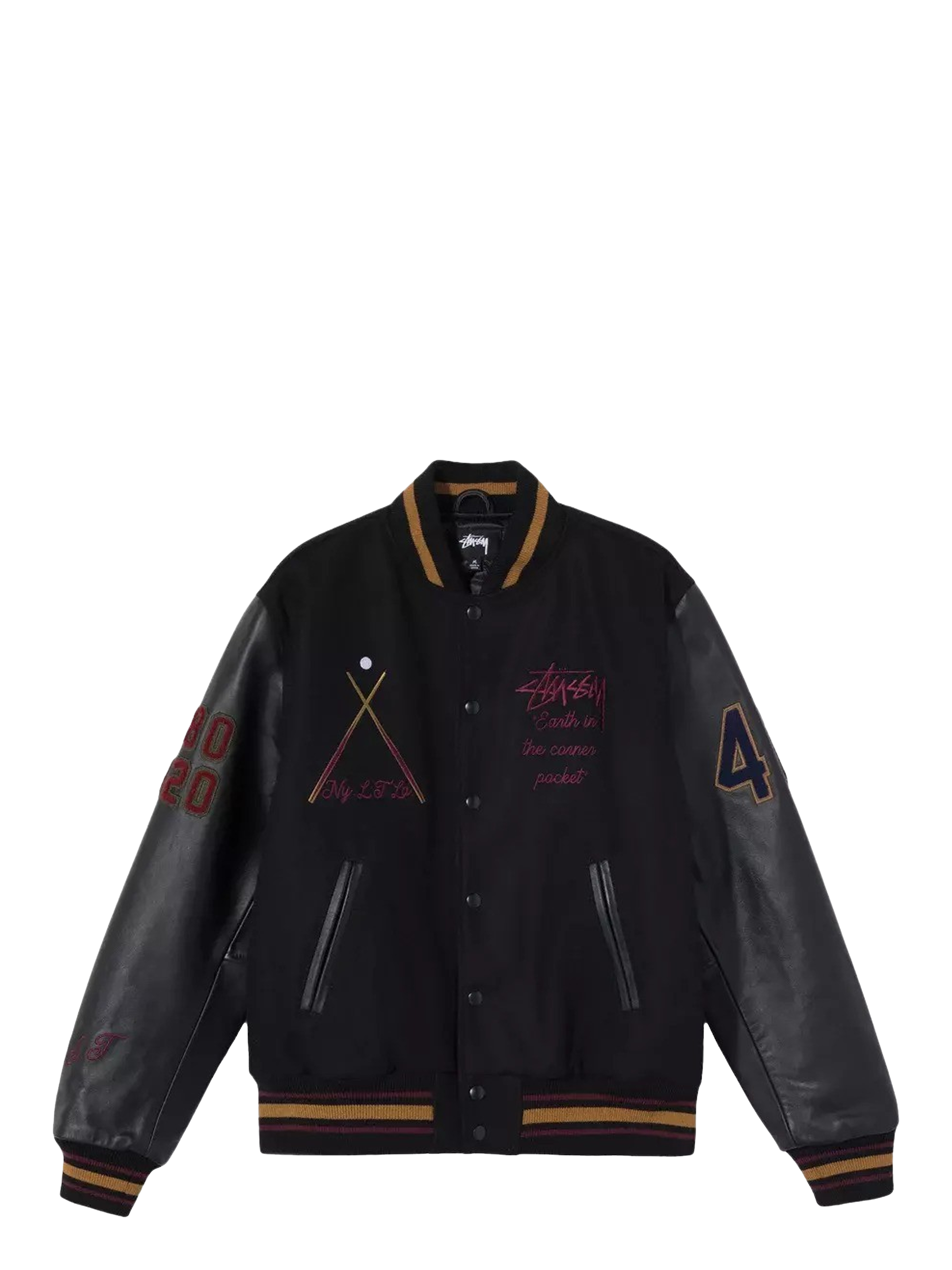 StüSsy X Dries Van Noten Varsity Jacket In Black | Editorialist