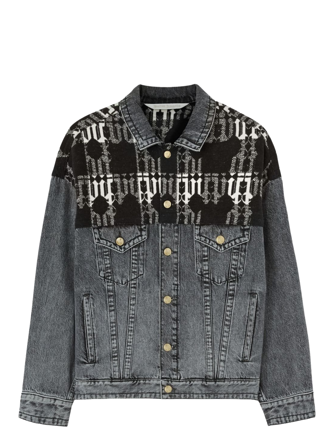 PALM ANGELS Palm Angels Monogram-Jacquard Denim Jacket