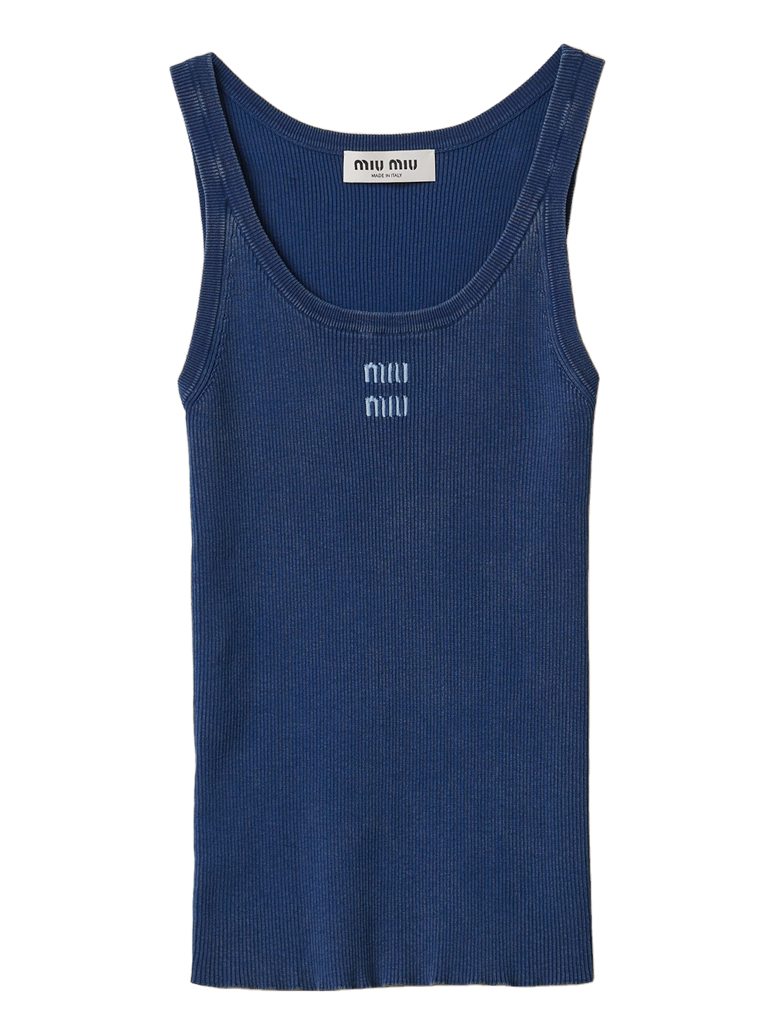 トップス MIUMIU Navy Short Tank Top Miu Miu Knit Tank Top - Navy | Editorialist
