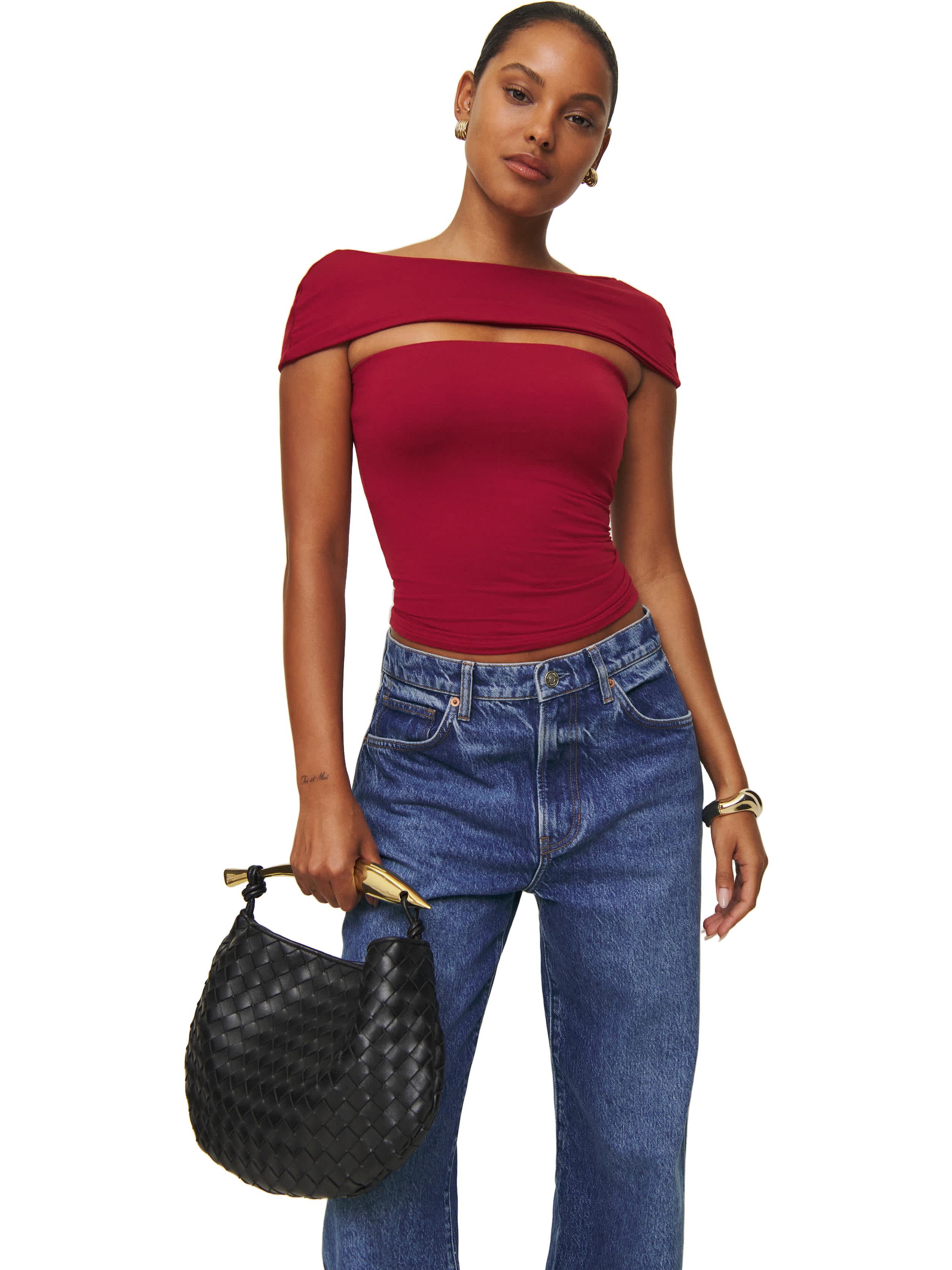 Reformation Carmina Knit Top In Flame - 50% Off | Editorialist Reformation Carmina Knit Top In Flame - 50% Off | Editorialist