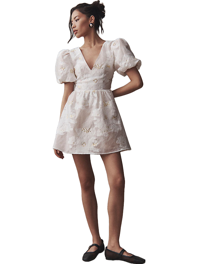 elliatt octavia puff-sleeve v-neck a-line mini dress Beautiful A line Sage Green Long Tulle Prom Dress P1287 – PreppyDress