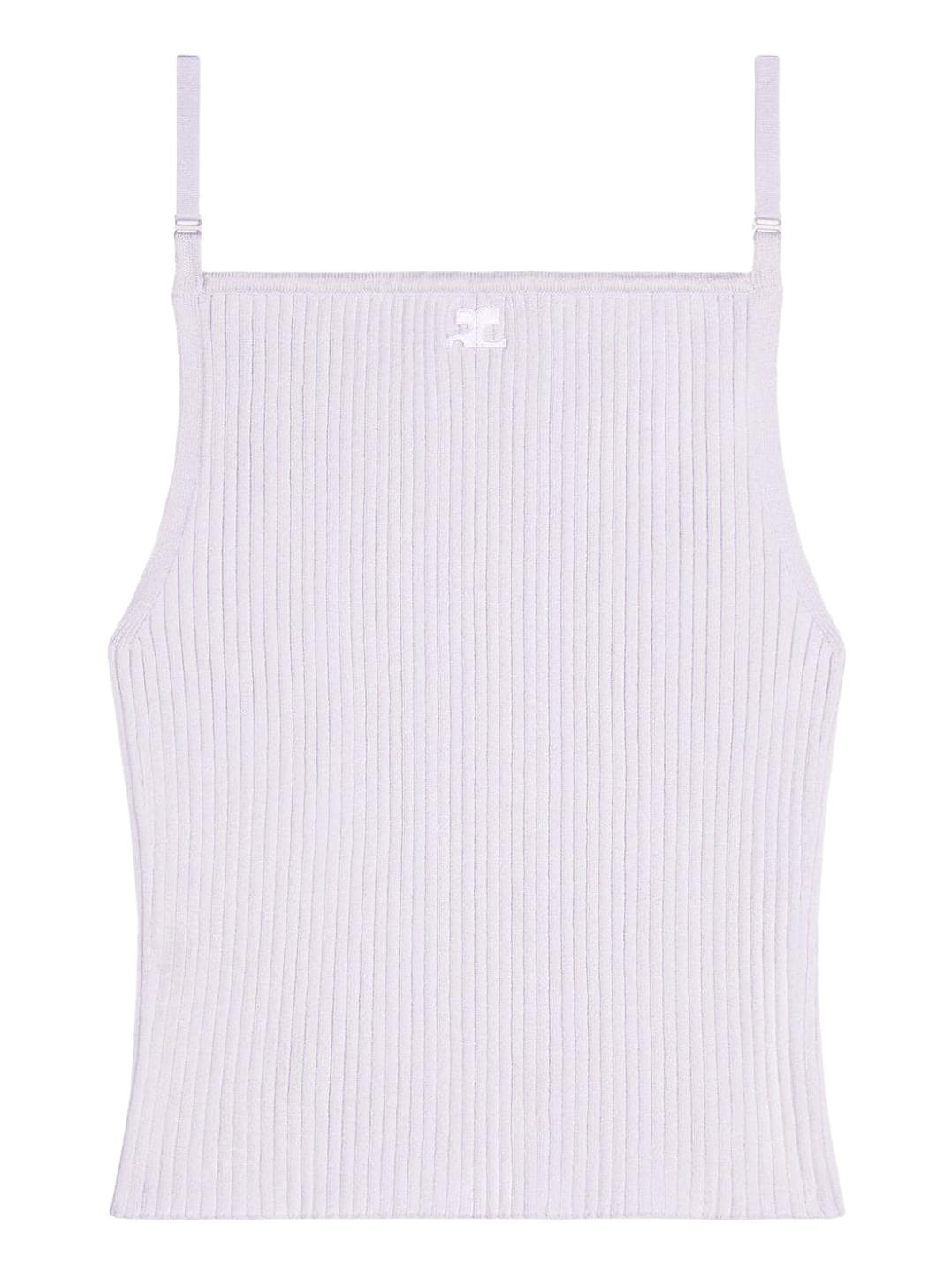 COURREGES Courrèges Logo-Embroidered Ribbed Tank Top
