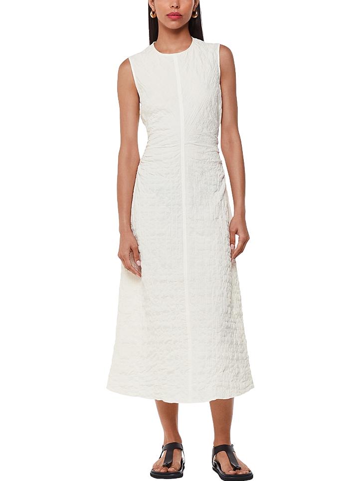 WHISTLES Lori Ruched Midi Dress