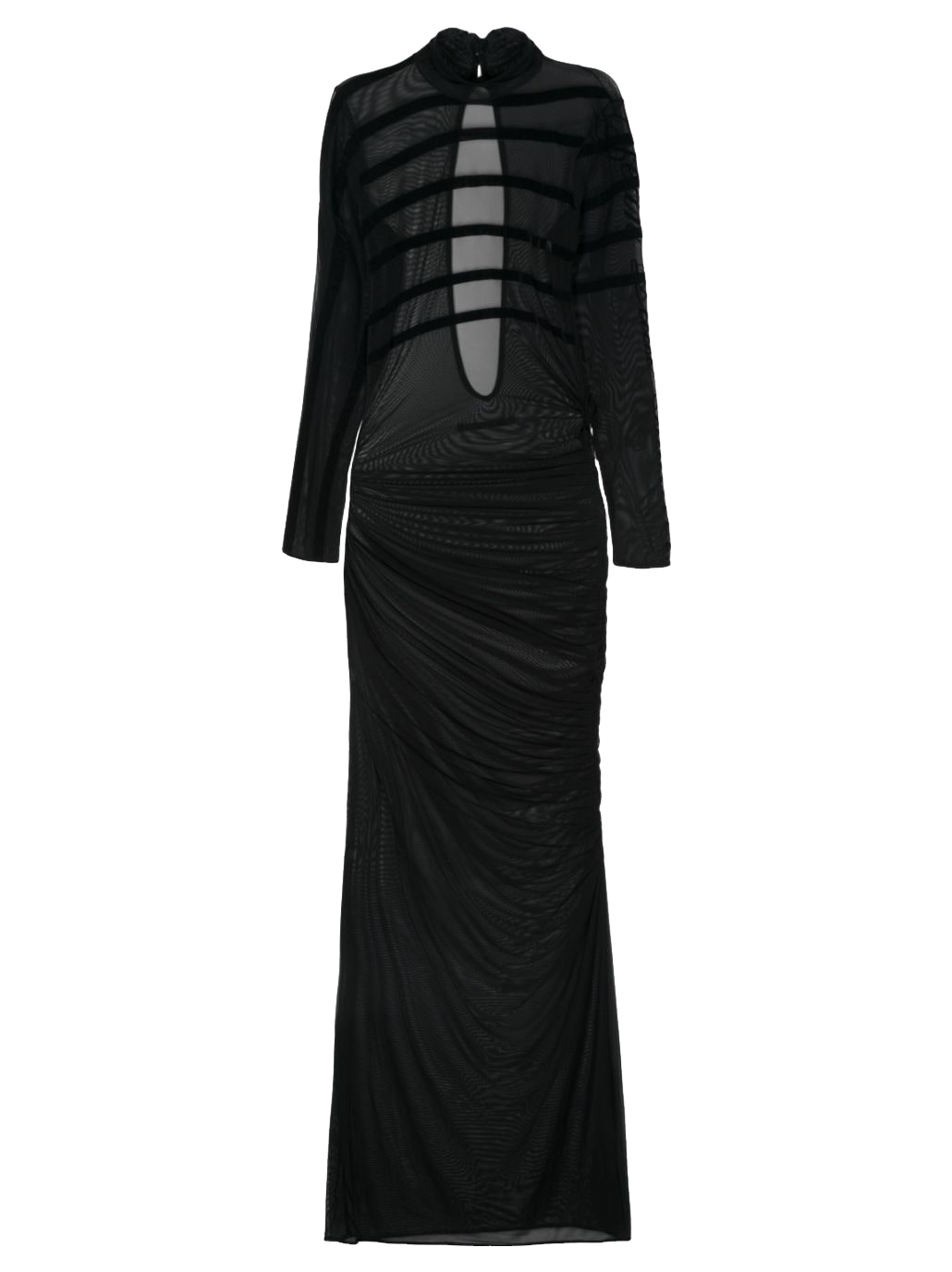 JEAN PAUL GAULTIER Jean Paul Gaultier Draped Mesh Maxi Dress