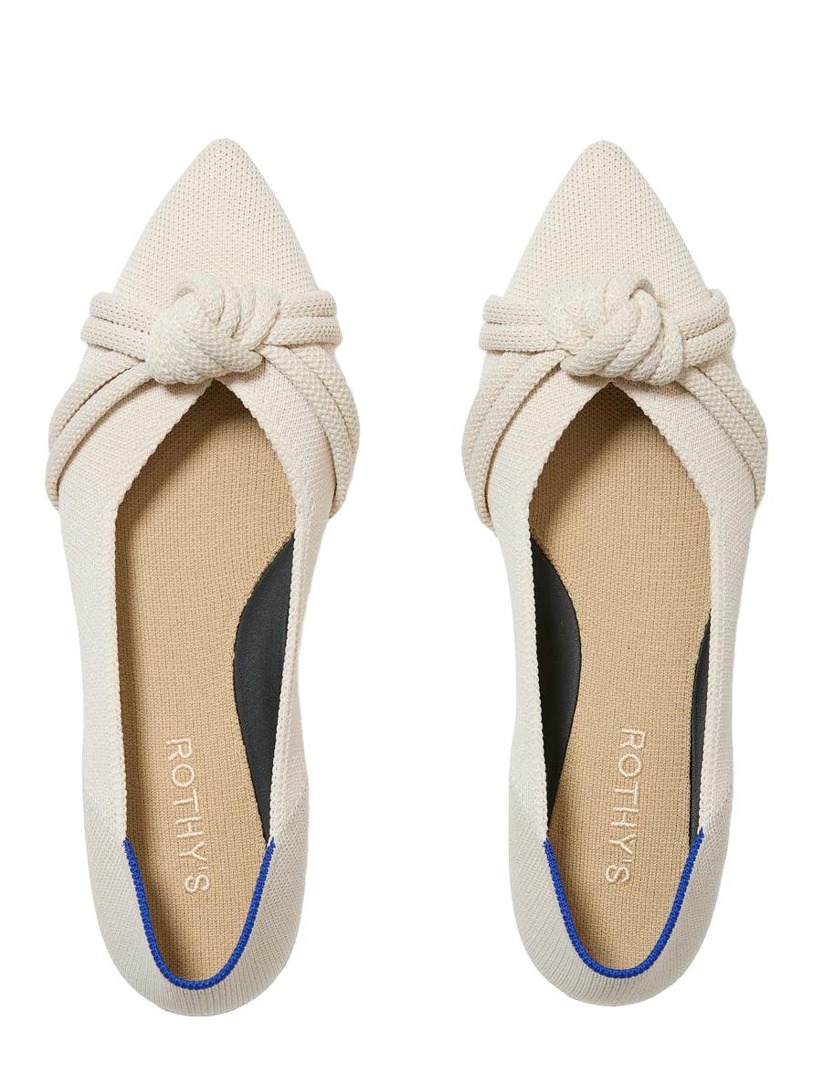 ROTHY'S Rothy's The Knot Point II Knit Flats with Knotted Embellishment