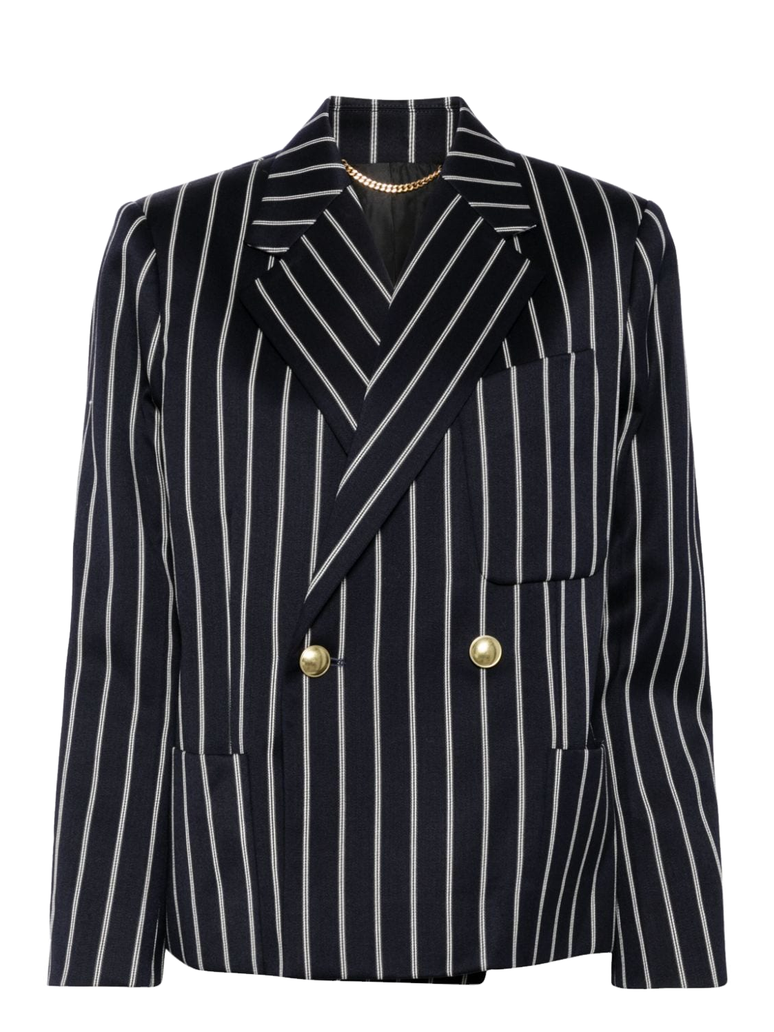 VICTORIA BECKHAM Victoria Beckham Cropped Double-Breasted Striped Jacket