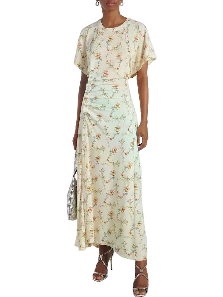 PACO RABANNE Rabanne Floral Gathered Midi Dress