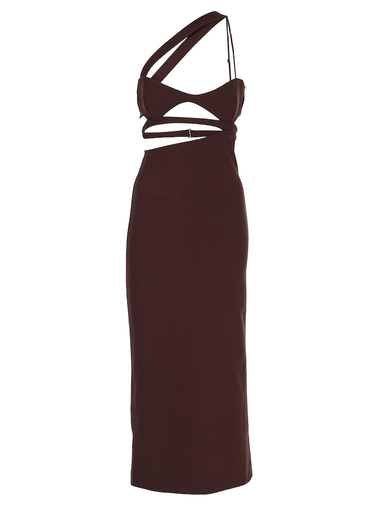NENSI DOJAKA Nensi Dojaka Asymmetric Silk Midi Dress