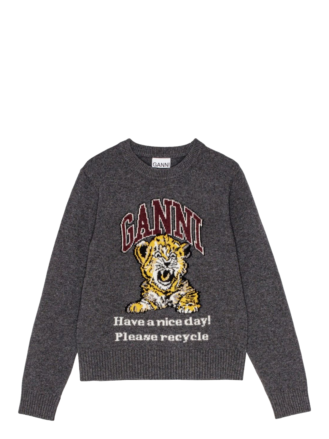 GANNI GANNI Leopard Print Denim Trousers