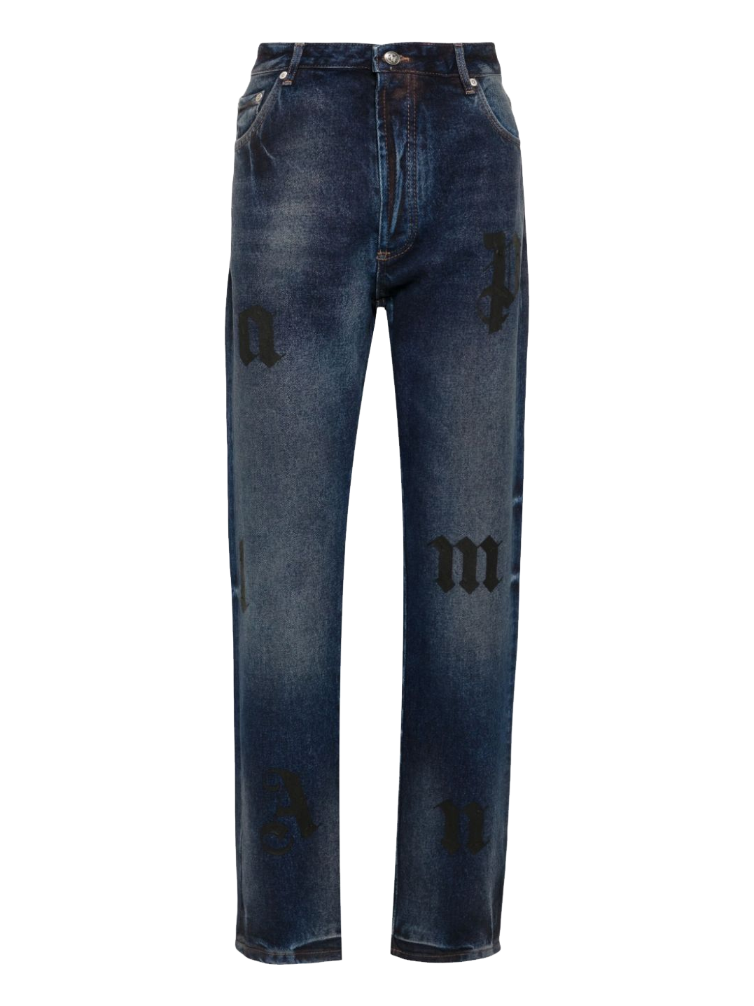 PALM ANGELS Palm Angels Logo-Print Straight Leg Jeans