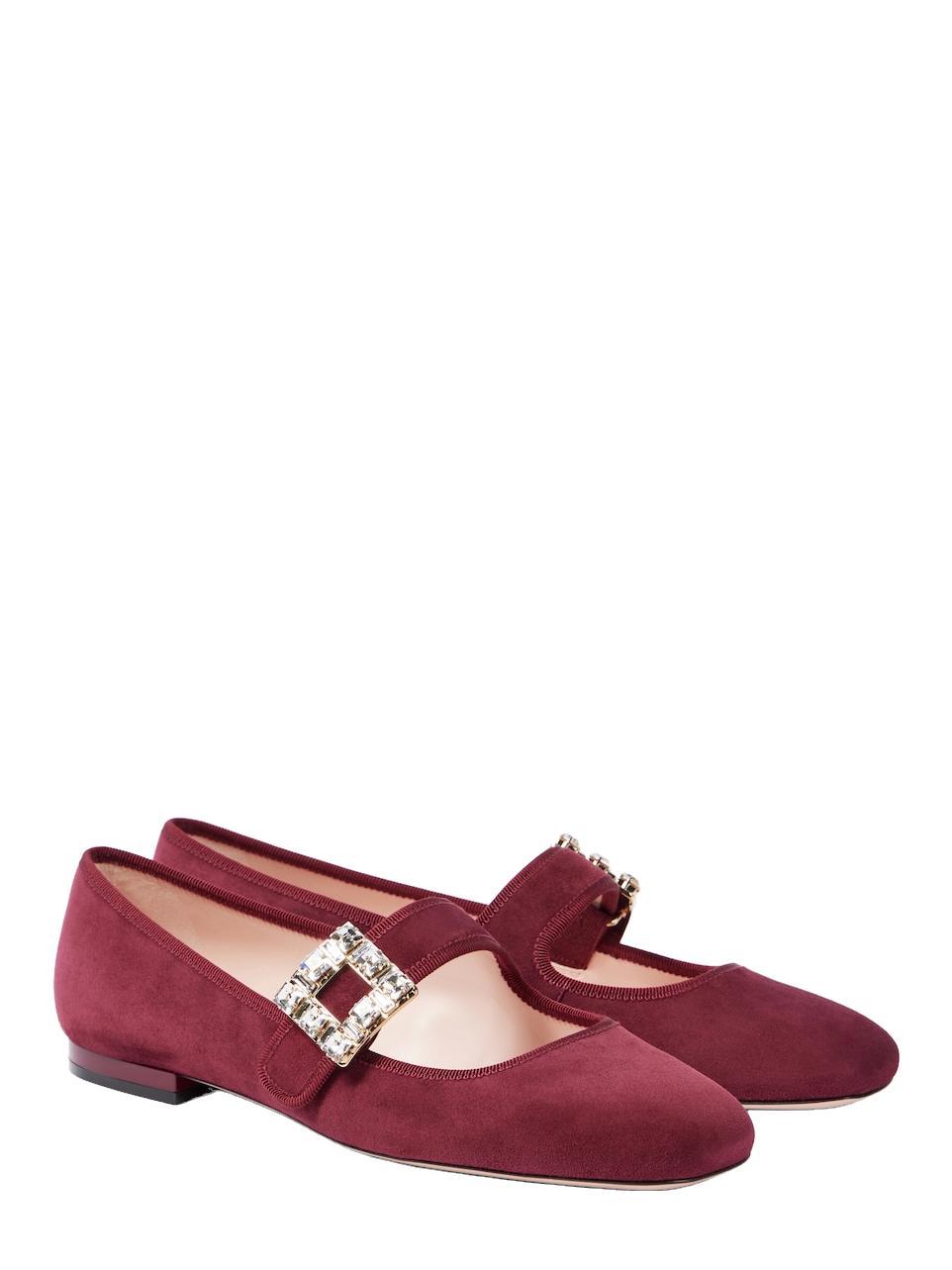 ROGER VIVIER Roger Vivier Très Vivier Babies Suede Mary Jane Flats
