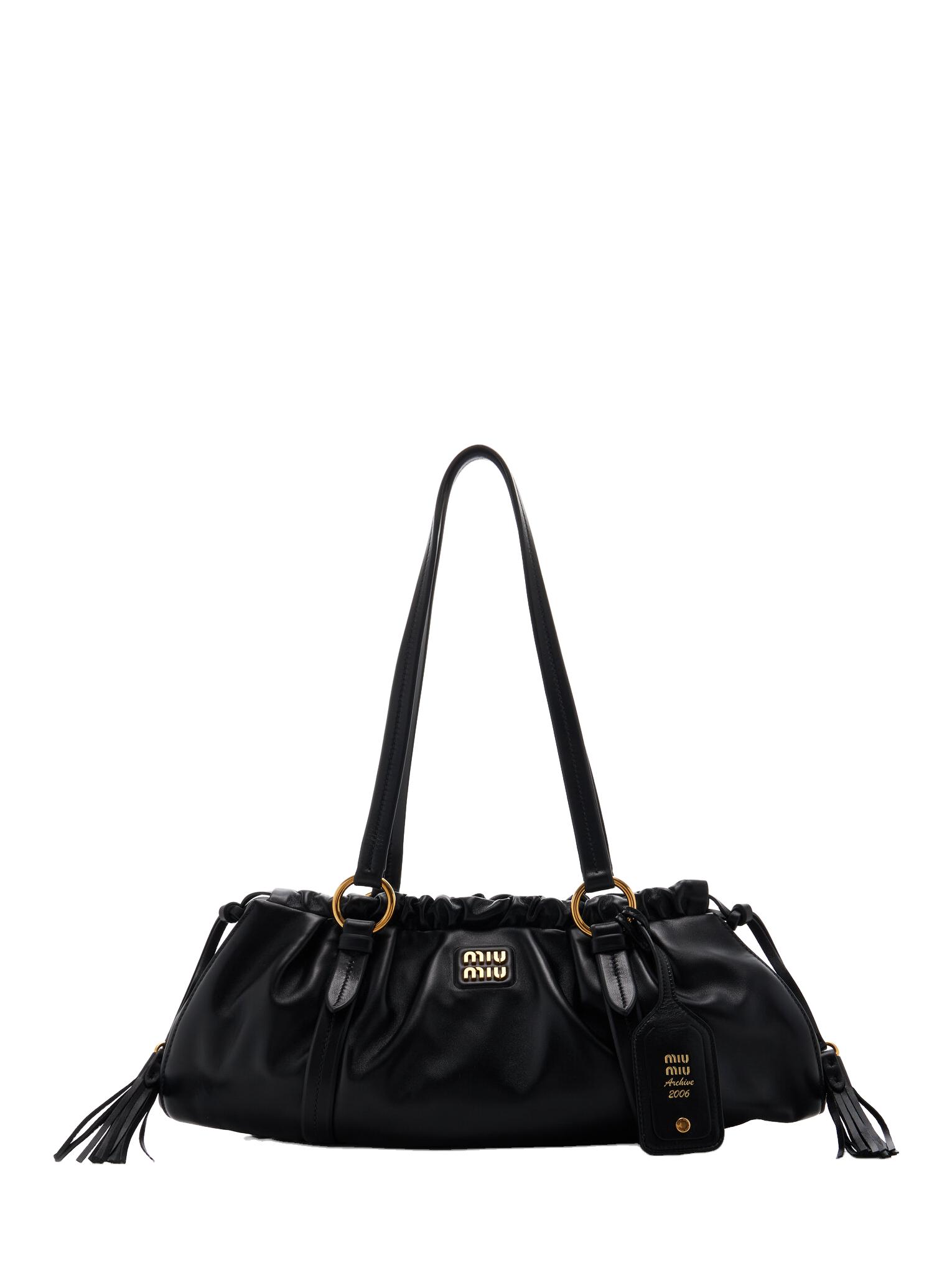 Miu Miu Leather Shoulder Bag - Black | Editorialist