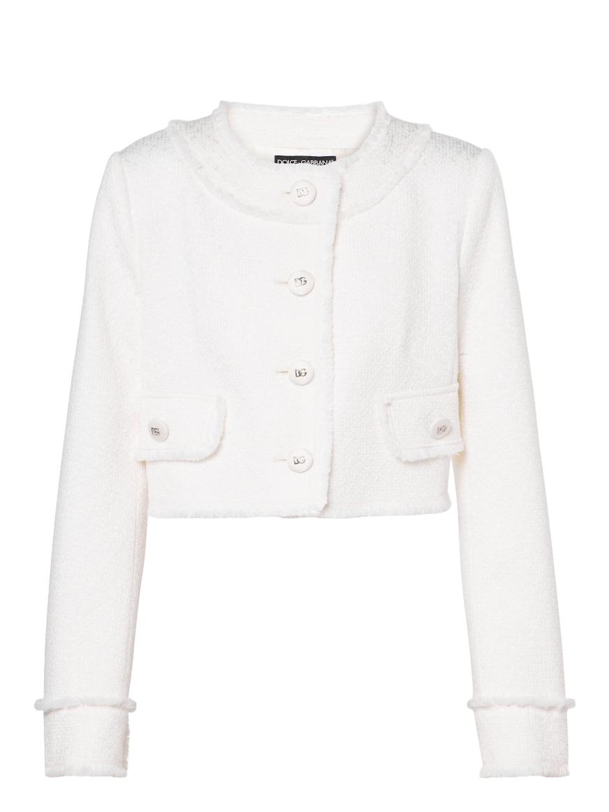 DOLCE & GABBANA Dolce&Gabbana Cropped Wool-Blend Tweed Jacket