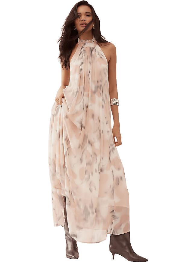 maeve halter tiered maxi dress Maeve Halter Tiered Maxi Dress
