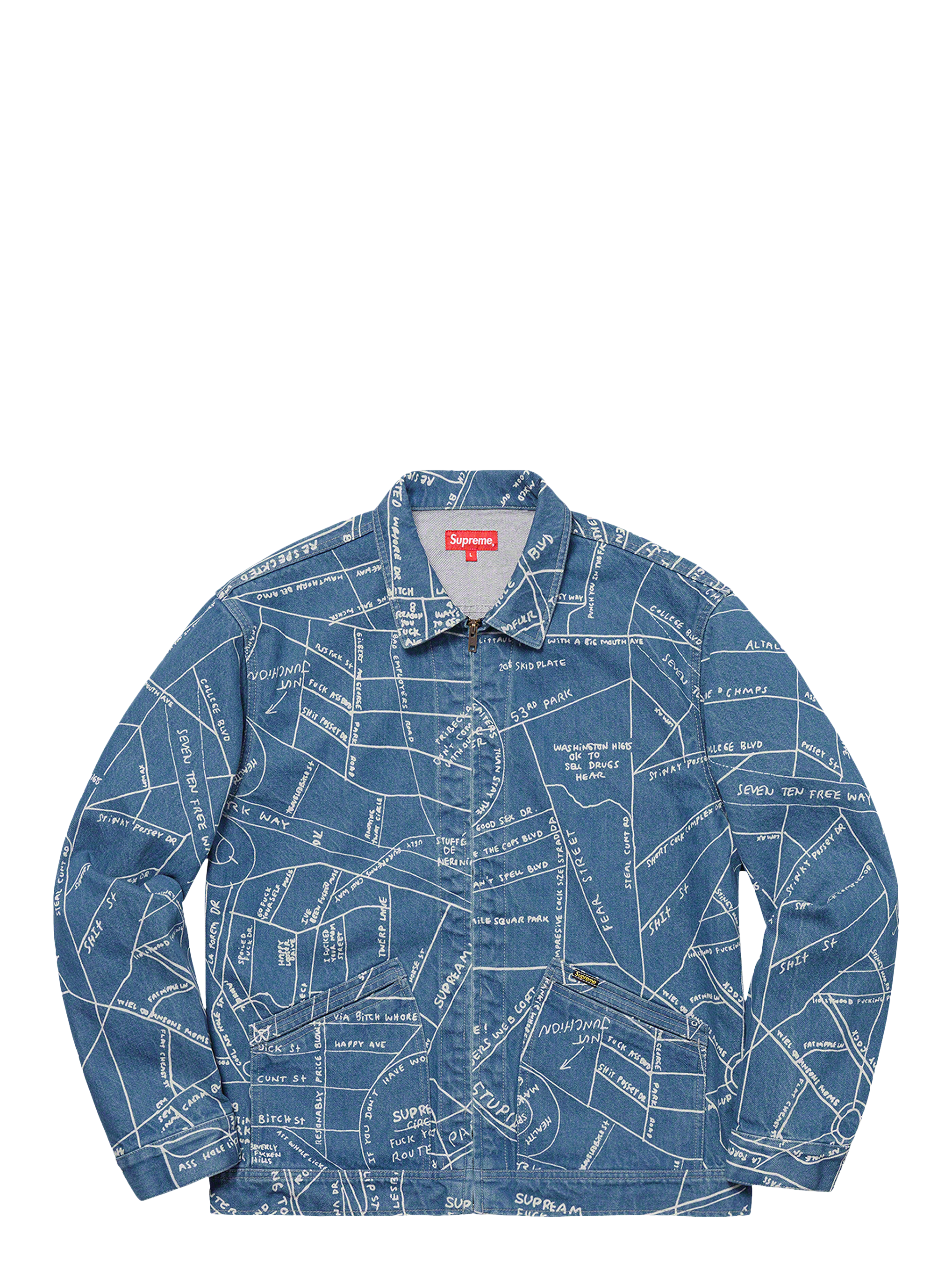 Supreme Gonz Map Work Jacket - Blue | Editorialist