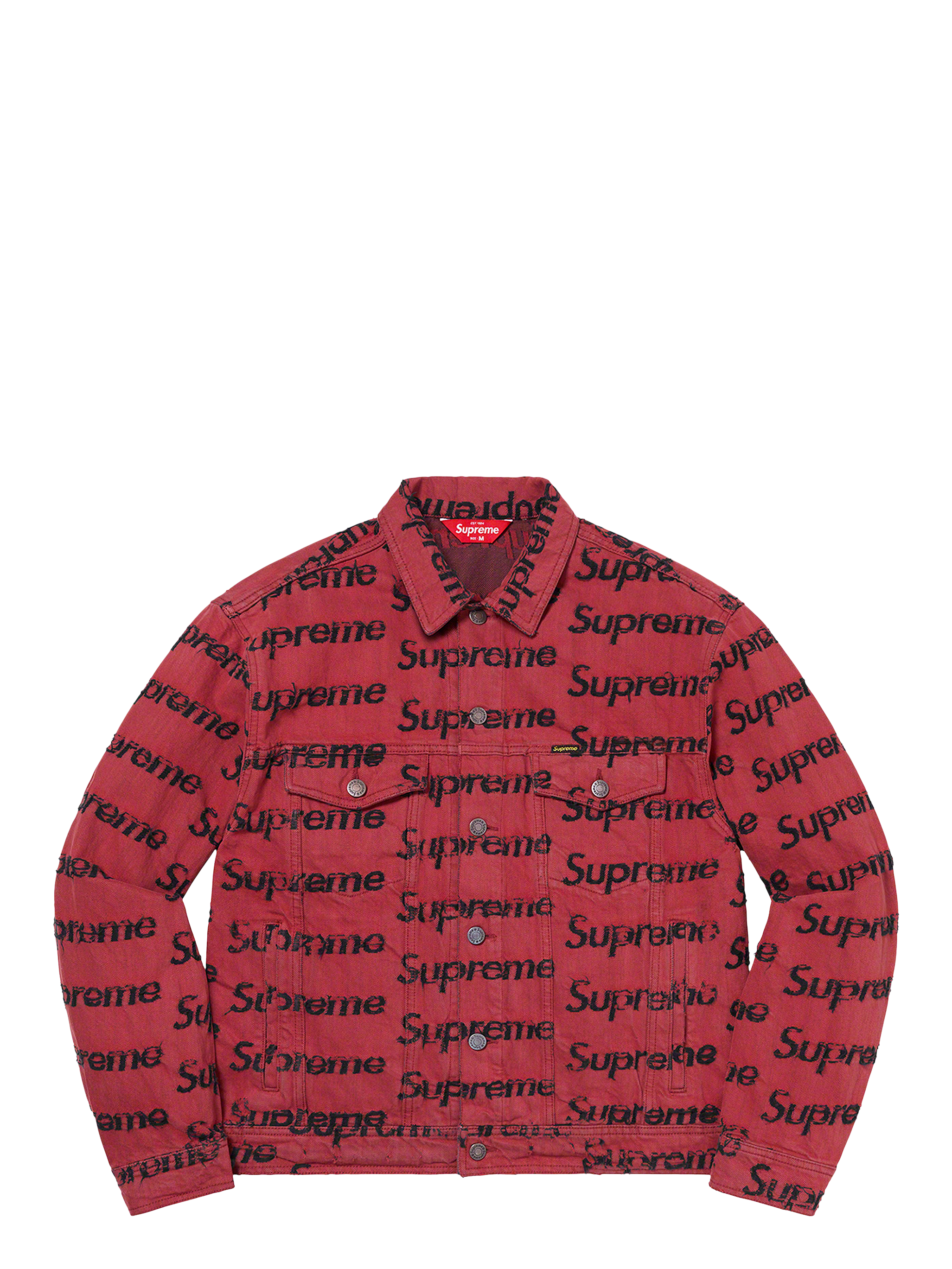 Supreme Frayed Logos Denim Trucker Jacket - Blue | Editorialist