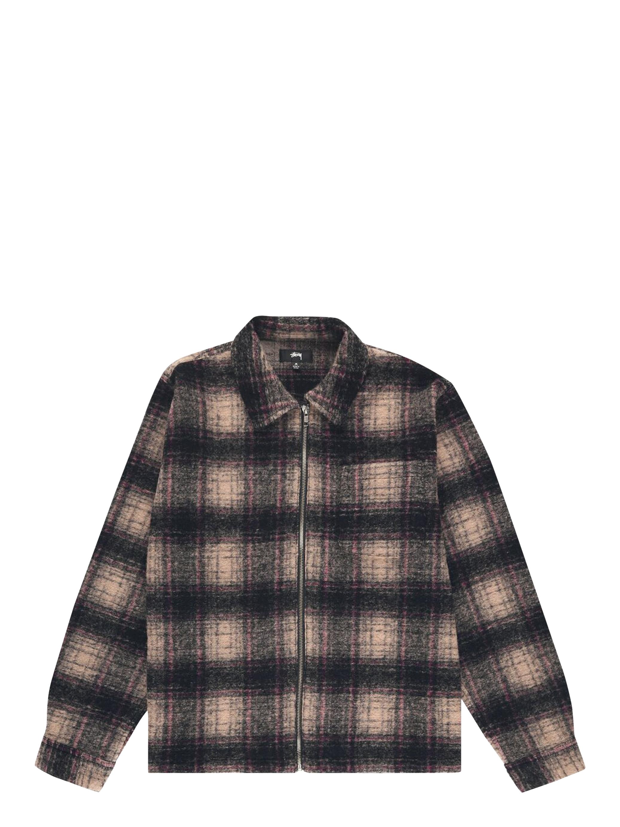 StÜssy Overdyed Zip Work Jacket - White | Editorialist