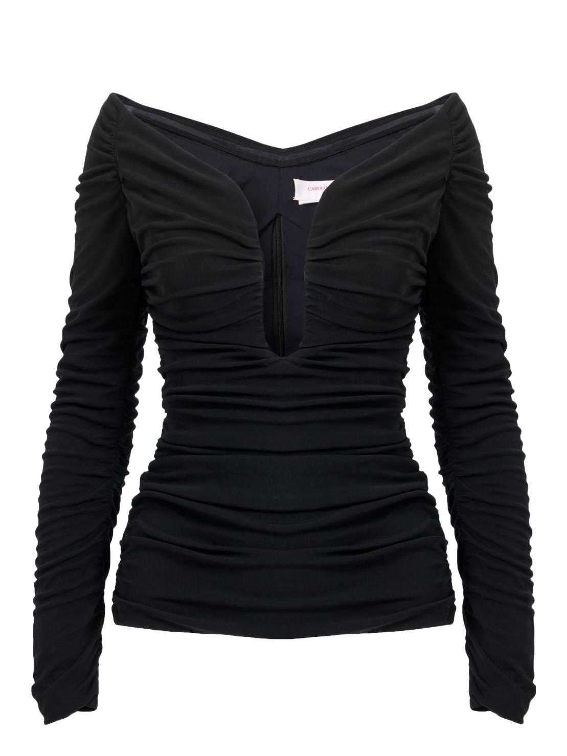 CAROLINA HERRERA Carolina Herrera Ruched U-Neck Top
