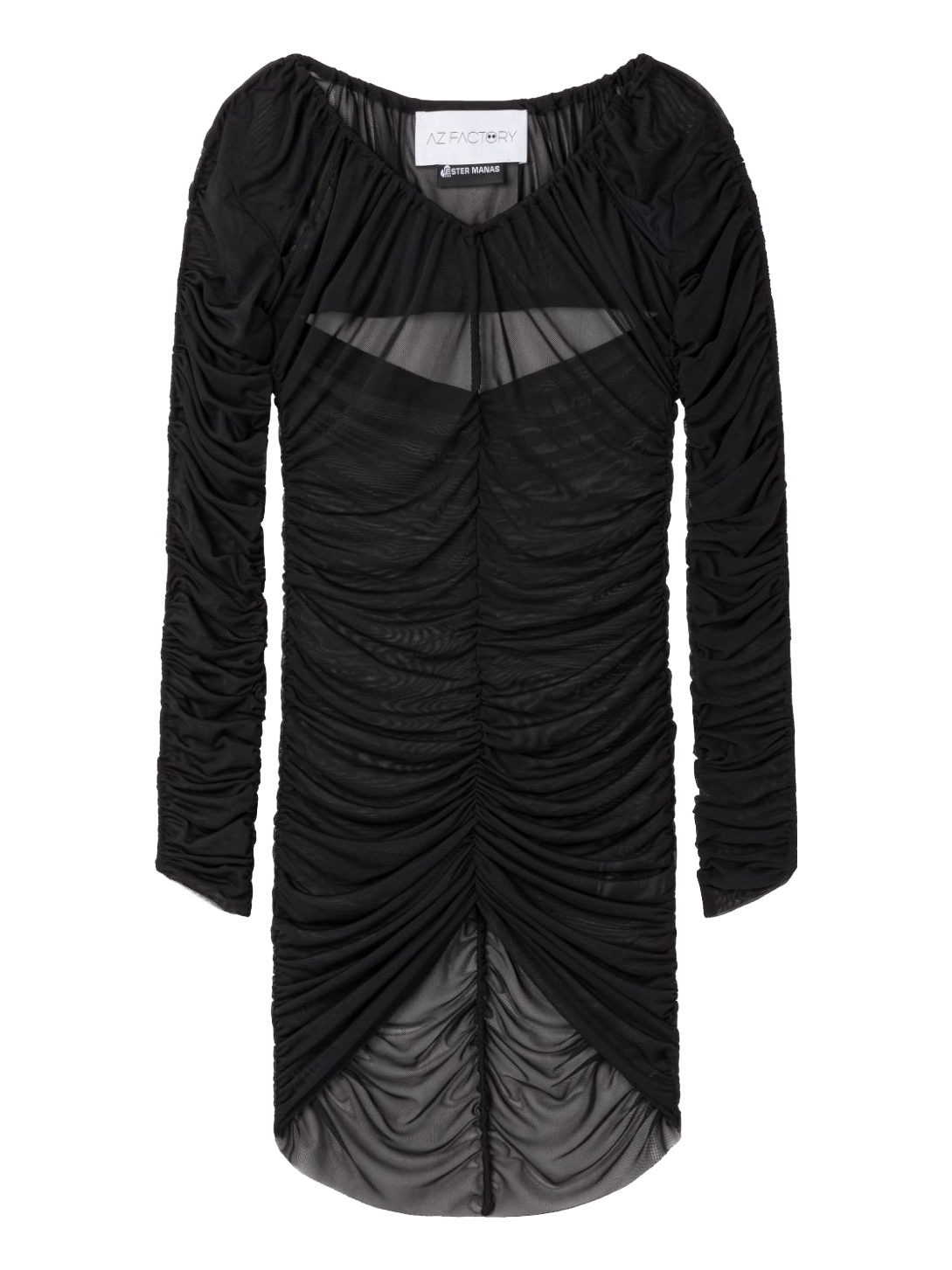 MUGLER Mugler Draped Mesh Midi Skirt