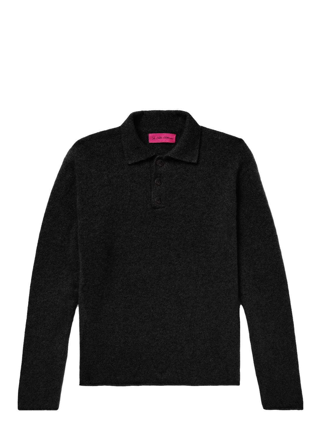 THE ELDER STATESMAN The Elder Statesman - Brushed-Cashmere Polo Shirt - Men - Black - XS