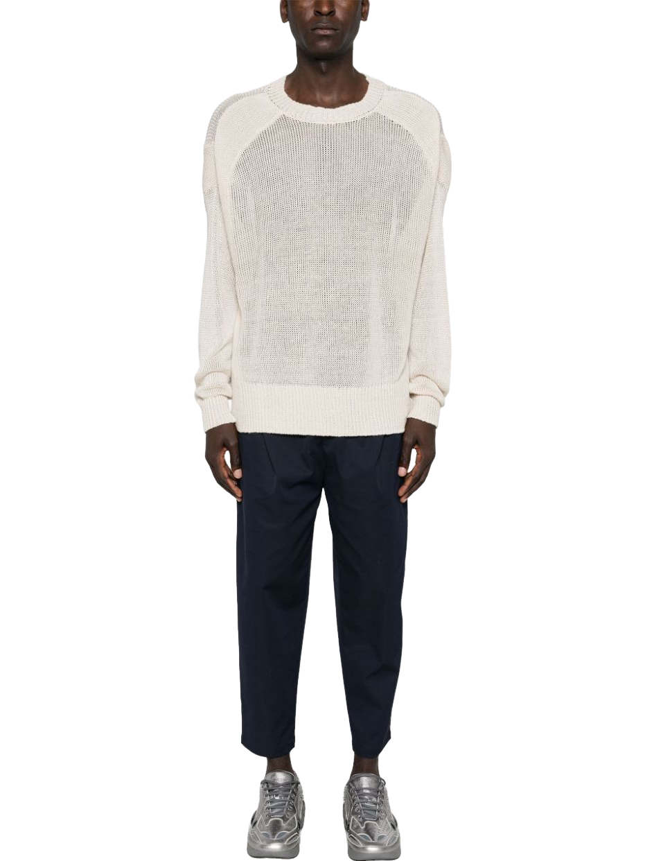 Off-White Grey & White Knit Logo Sweater In High Rise White - 35