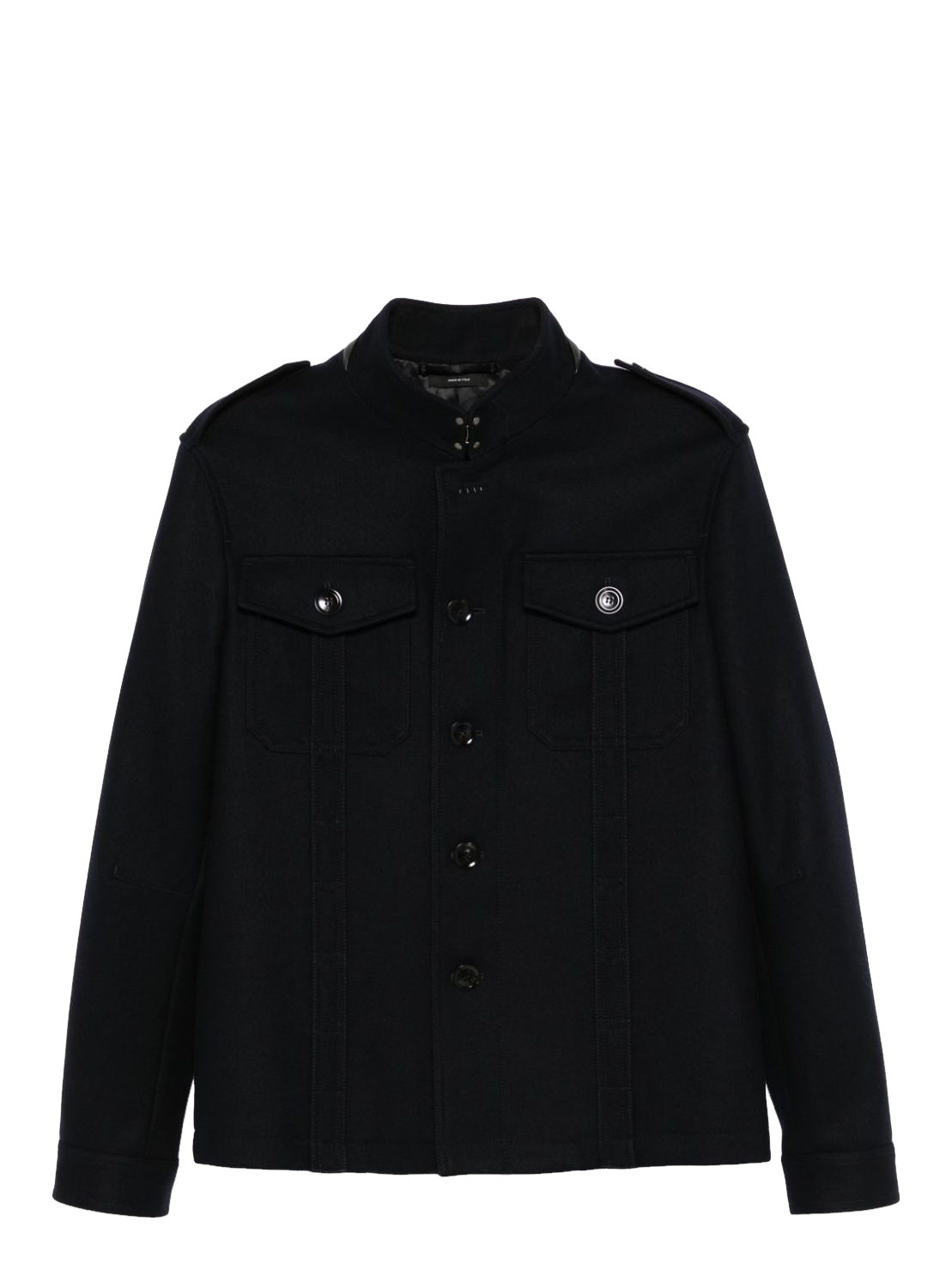TOM FORD felted stand-up collar overshirt
