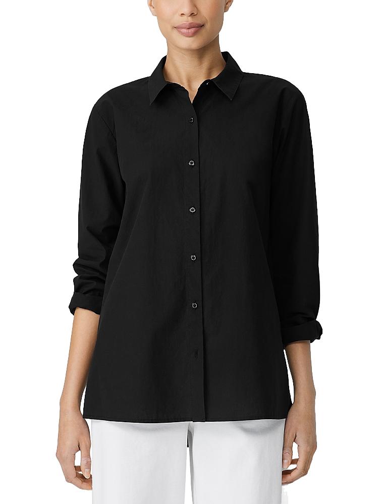 EILEEN FISHER Collared Button-Front Shirt