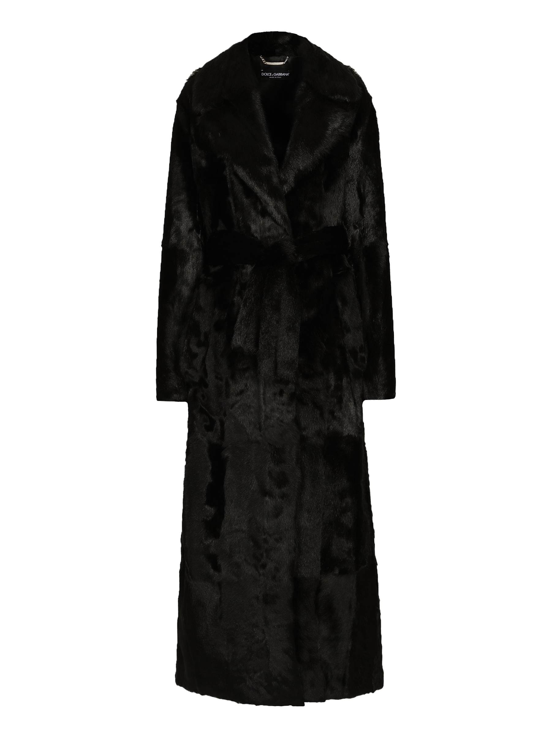DOLCE & GABBANA Dolce & Gabbana Goatskin Belted Coat