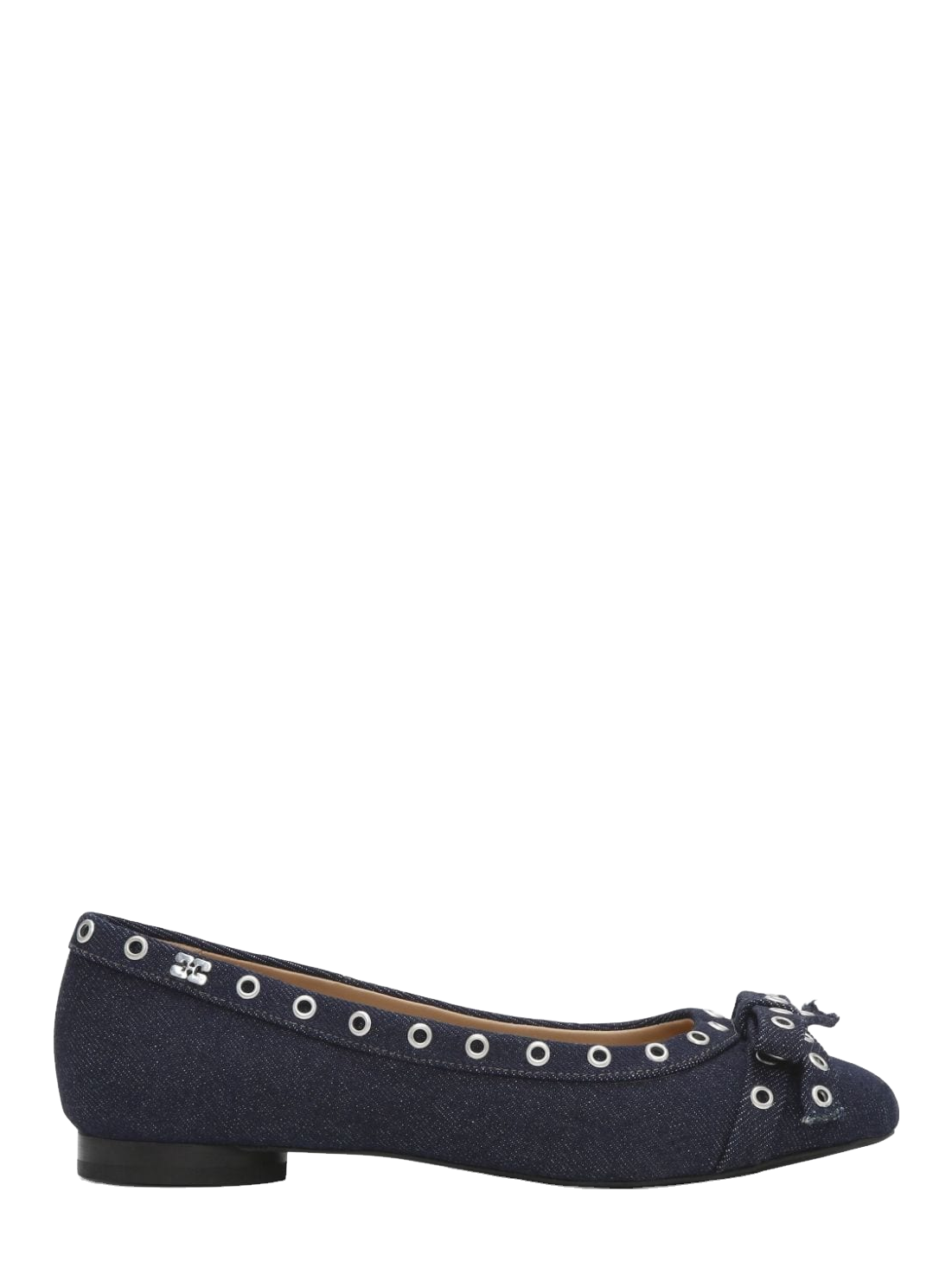 GANNI GANNI Eyelet Detailing Denim Ballerina Shoes