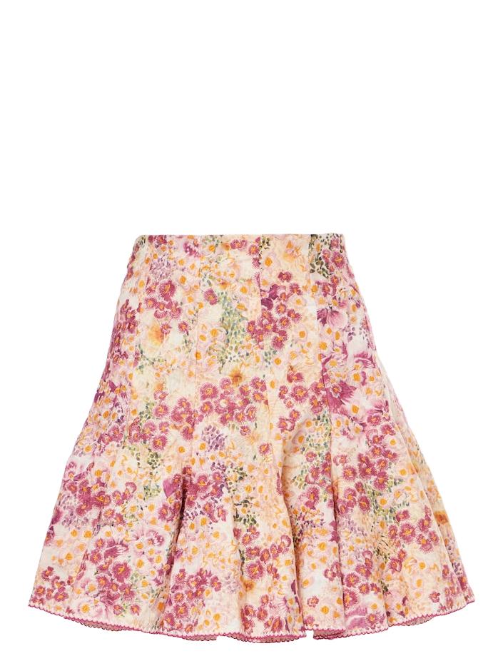 AGUA BENDITA Agua by Agua Bendita Cerezo Florecer Floral Linen Miniskirt