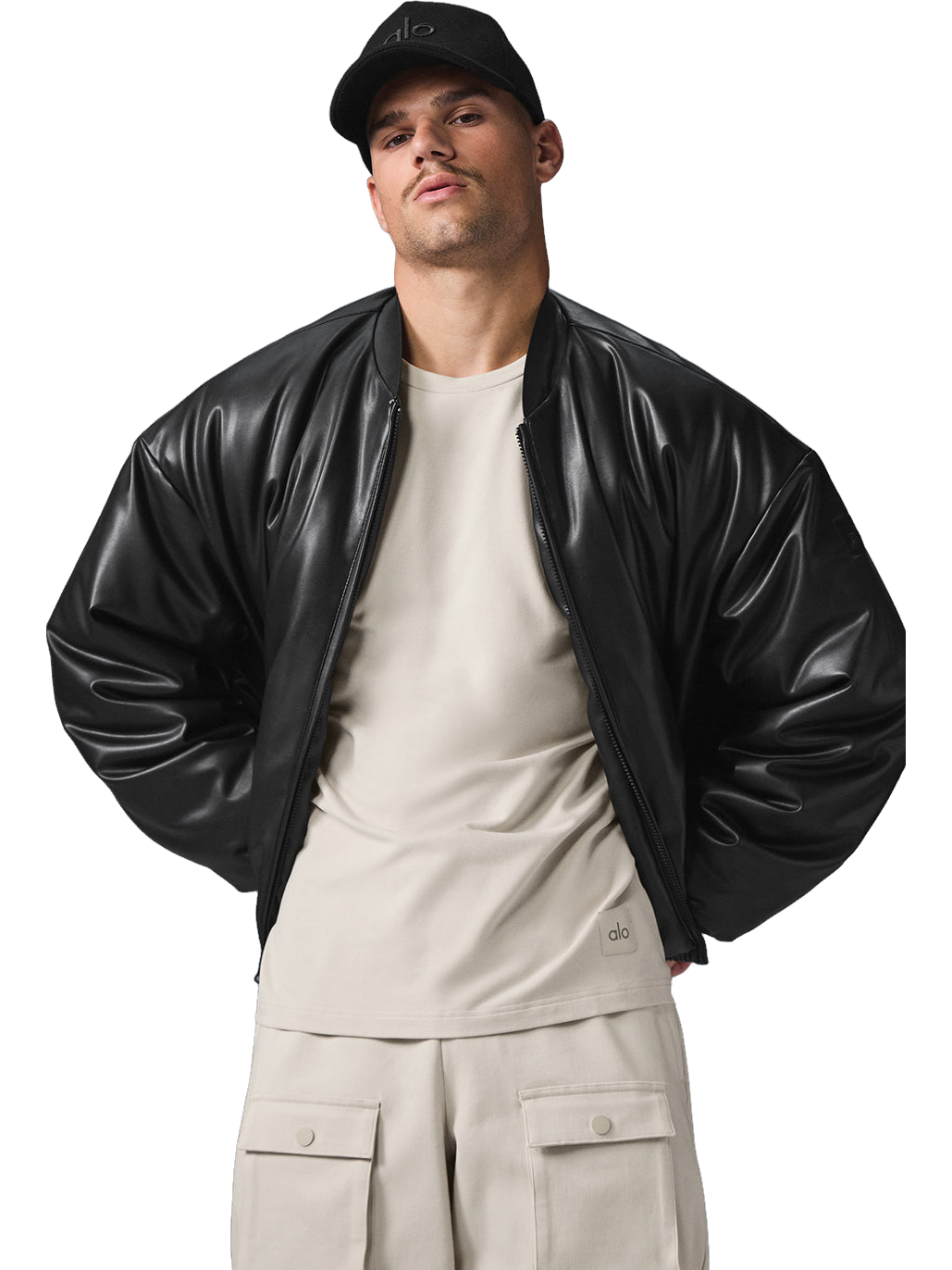 Alo Yoga Faux Leather Power Hour Jacket In Black - 20% Off