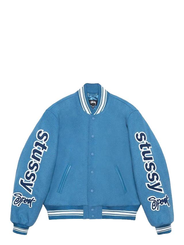 StüSsy Varsity Competition Jacket - Blue | Editorialist