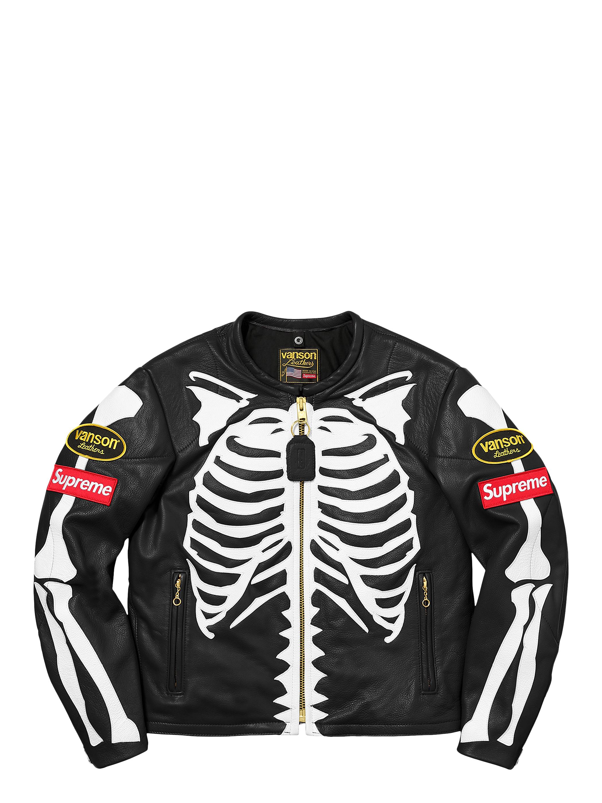 Supreme X Vanson Leather Bones Jacket - Black | Editorialist