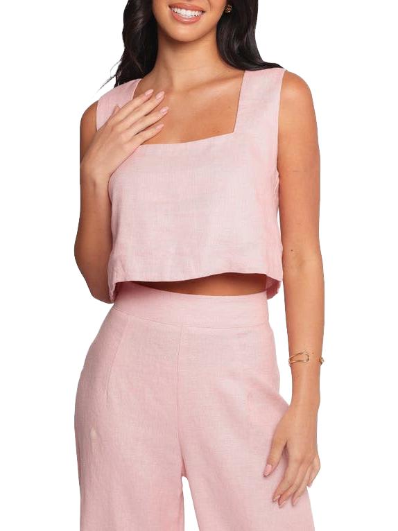 PETAL & PUP Petal & Pup Devlin Linen Crop Tank