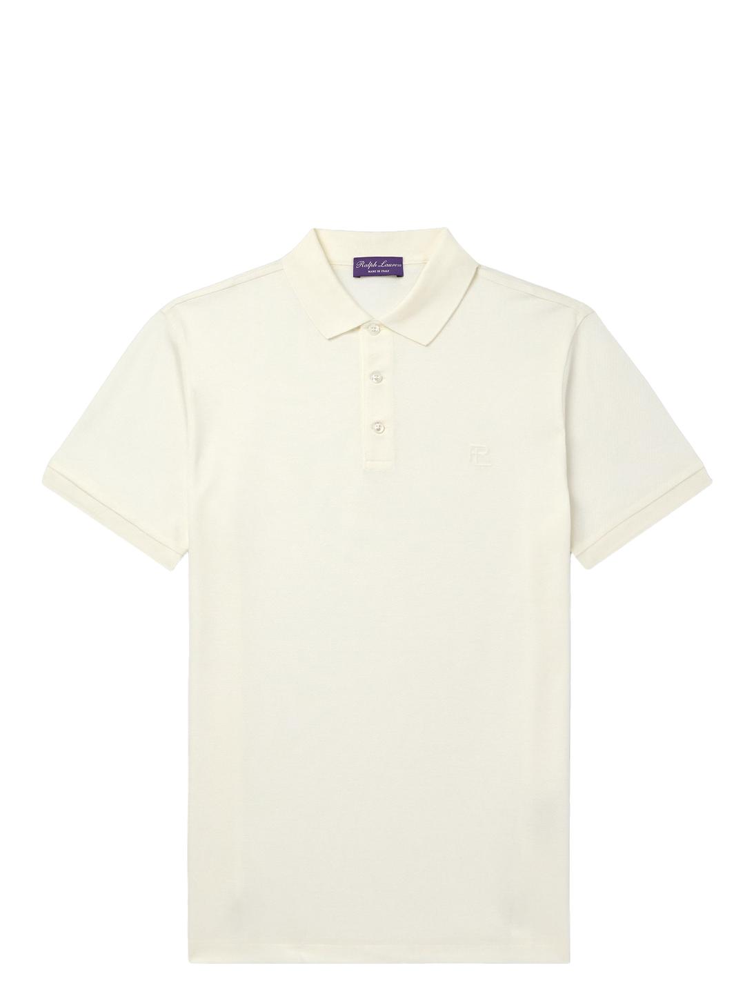 RALPH LAUREN PURPLE LABEL Ralph Lauren Purple label - Logo-Embroidered Mercerised Cotton-Piqué Polo Shirt - Men - Neutrals - XXL