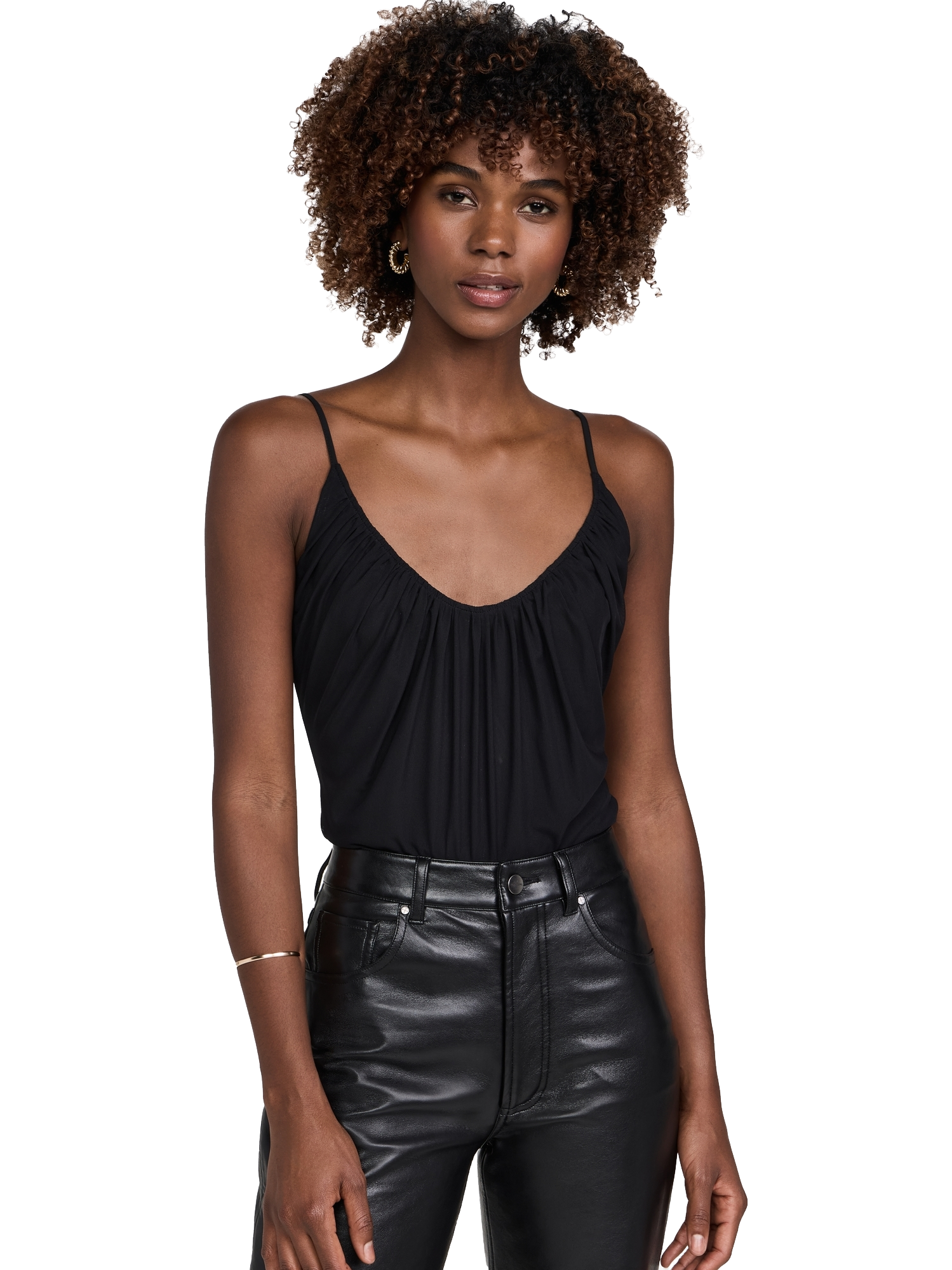 L'AGENCE Gelina Ruched Thong Bodysuit