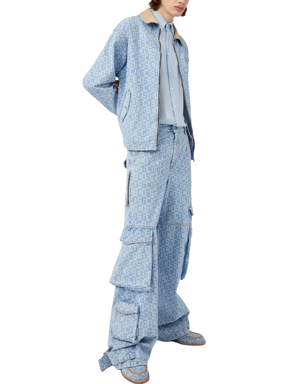 GCDS GCDS Monogram Denim Harrington Jacket