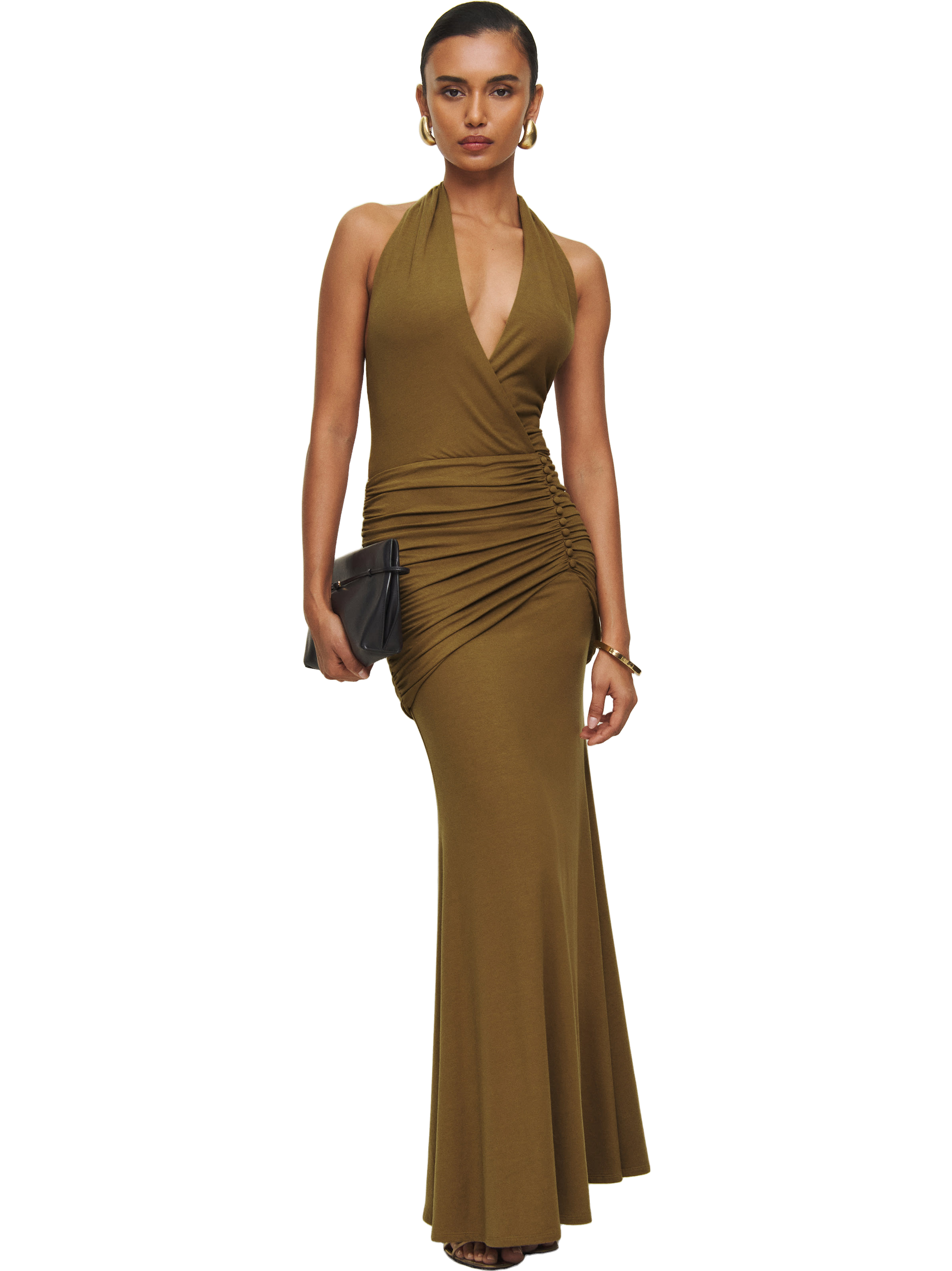 arden knit dress reformation Halter maxi