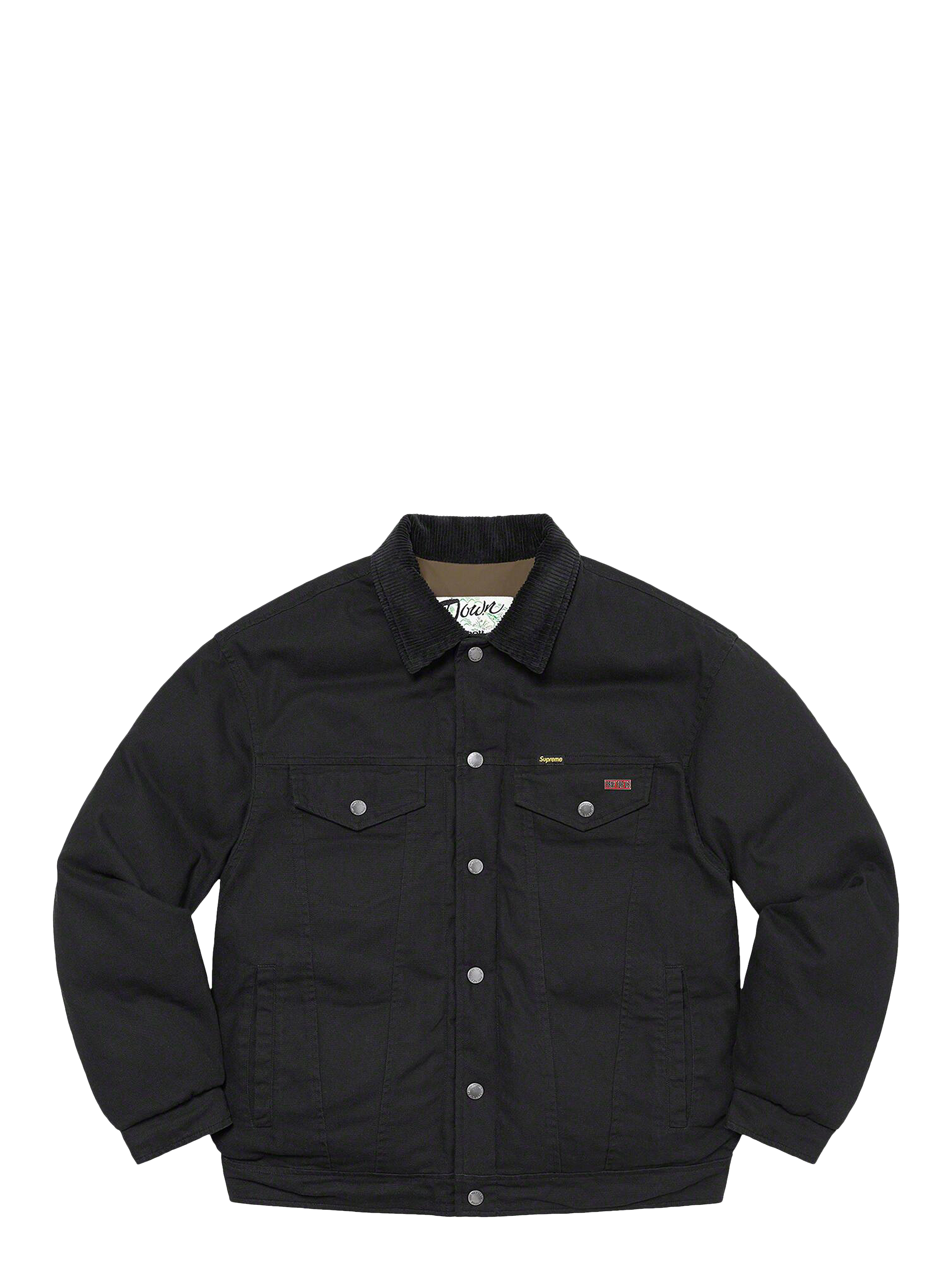 Supreme X Schott Canvas Down Trucker Jacket - Black | Editorialist