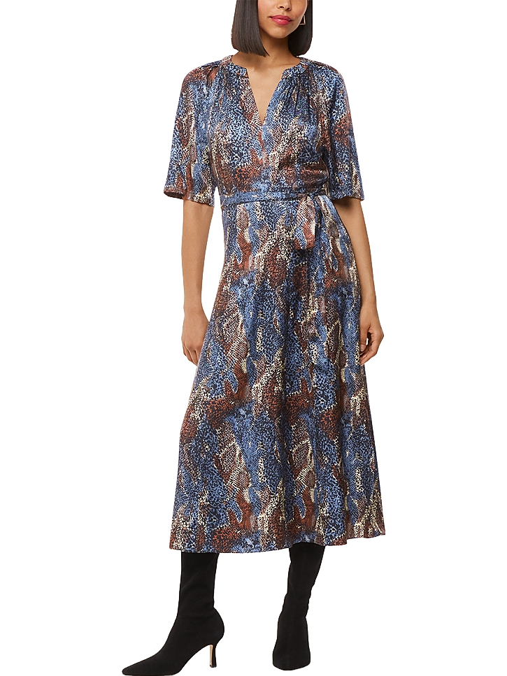 WHISTLES Marlow Dashed Spot Print Dress