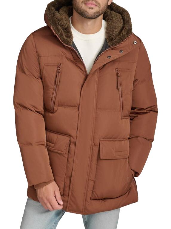 ANDREW MARC Andrew Marc Water Resistant Puffer Parka with Faux Shearling Lining