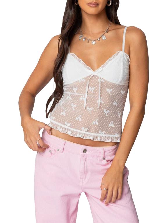 EDIKTED EDIKTED rhea sheer lace corset camisole
