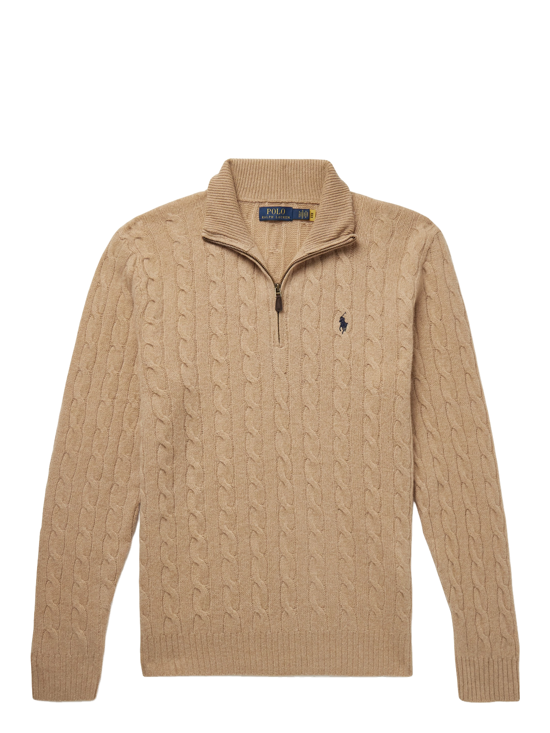 Polo Ralph Lauren Logo-embroidered Cable-knit Half-zip Sweater
