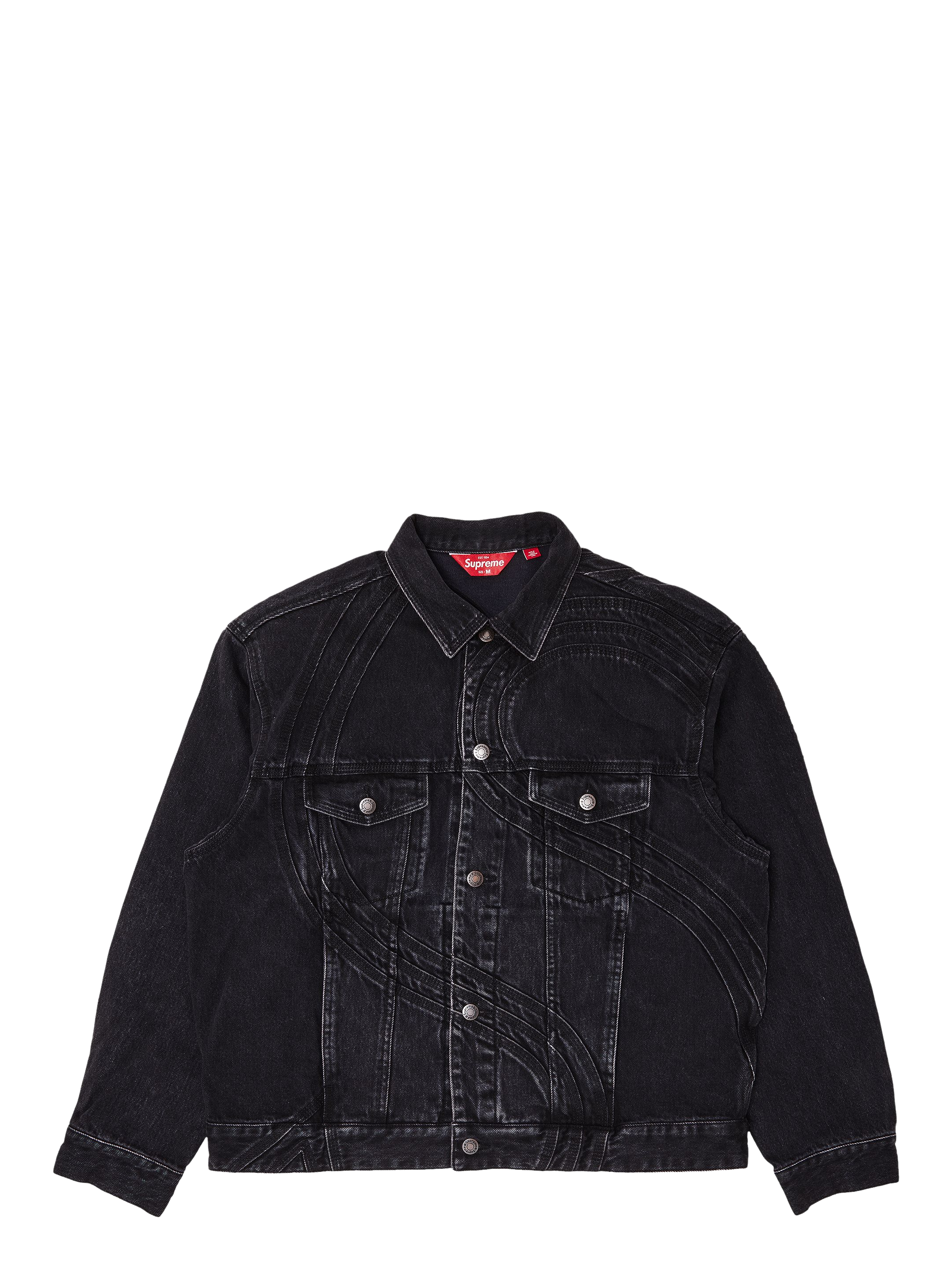 Supreme Logo Denim Trucker Jacket - Dirty Green | Editorialist